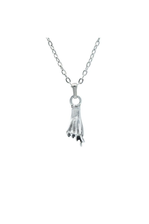 Bu Farklı Nah Hand Gesture Men's Women's Necklace Antique Silver Plated ...
