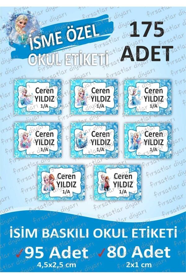 fırsatlar diyarı School Label Elsa Frozen Princess Themed - Custom Name ...