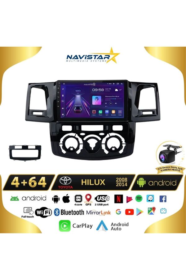 Navistar Toyota Hilux 2008-2014 Model 4gb 64gb Android 13 Kablosuz ...