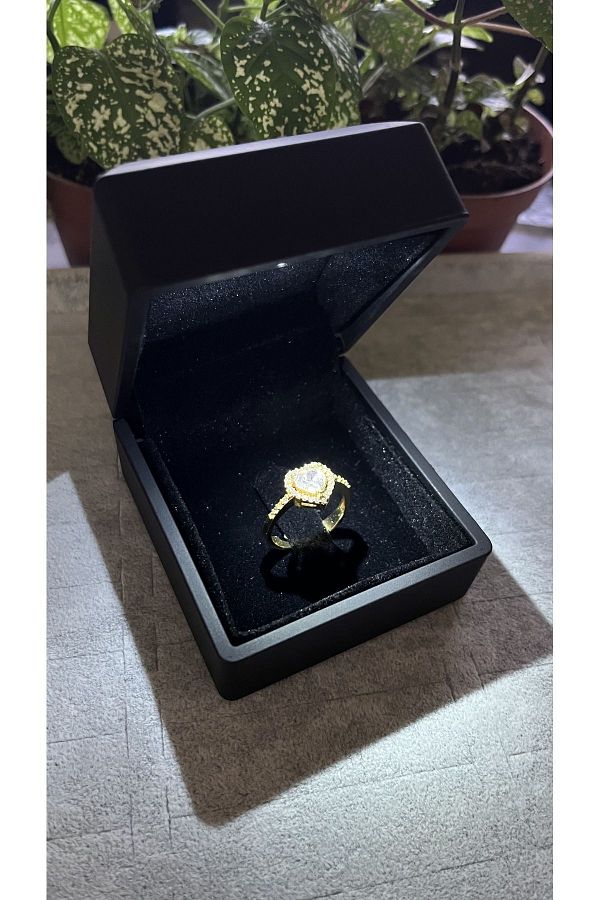 Sepetten Eve Heart Ring in Lighted Ring Box Adjustable Heart Pandora C Ring Serious Relationship Ring Trendyol