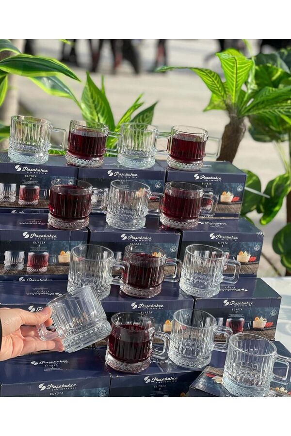 Paşabahçe Elyisa Pasabahce Tea and Coffee Cup - 195 cc, Glass Mug and ...