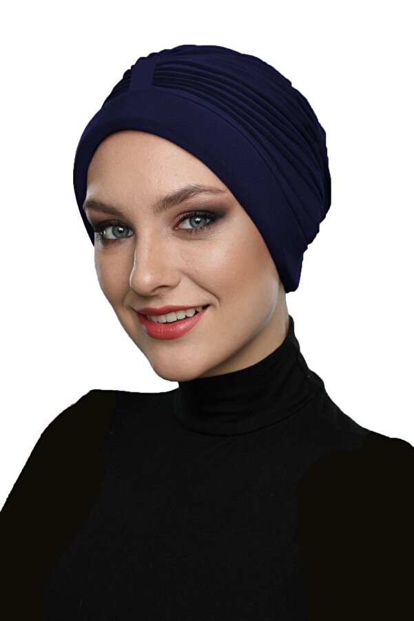 fidan bone Banded (Front and Back Banded) Ribbed Navy Blue Sponge Ready ...