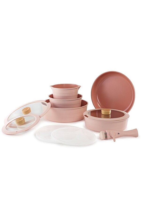 NEOFLAM Pink Induction 11 Pieces - Midas Large Set - Trendyol