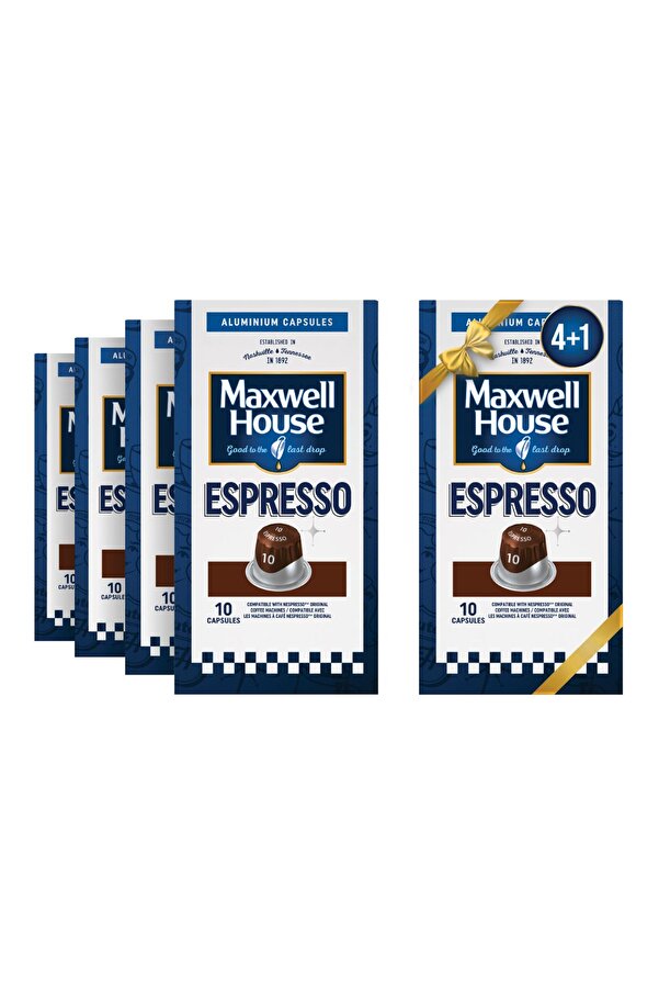 Maxwell House Espresso Intensity 10 Coffee Capsules Pack of 4+1 - Trendyol