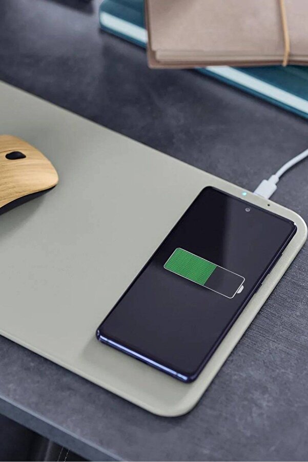Tchibo Mouse Pad with Integrated Charger, Grey - Trendyol