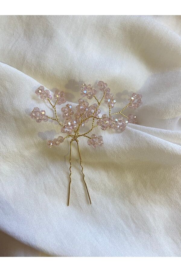 Pearly Handmade (H) roz Cristal Aur Cataramă Agrafă Nuntă Henna Logodna ...