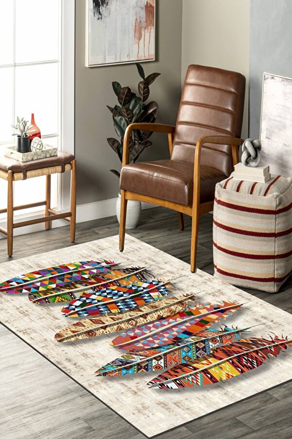 SÜNGERSAN New Generation Modern Carpet with Gray Beige Background Three ...