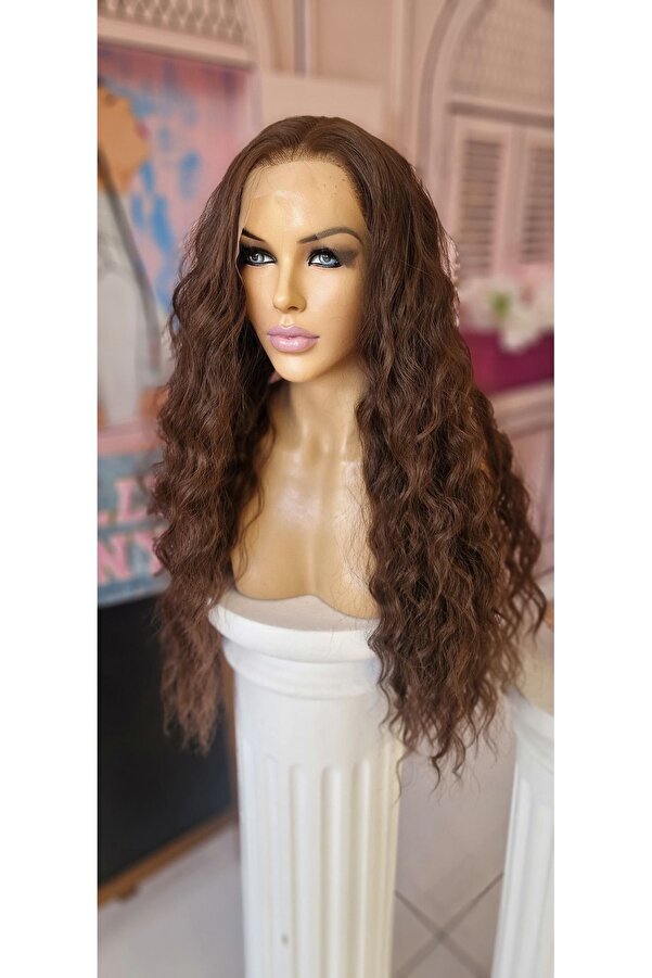 LOLLY PONY 70cm Wavy Chestnut Color Korean Fiber Synthetic Wig - Trendyol