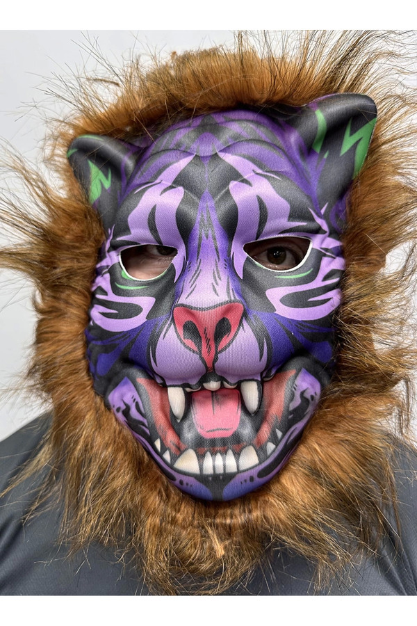 Amazex Store Mega Plush Brown Wolf Mask - Hair and Teeth, Dog Design No ...