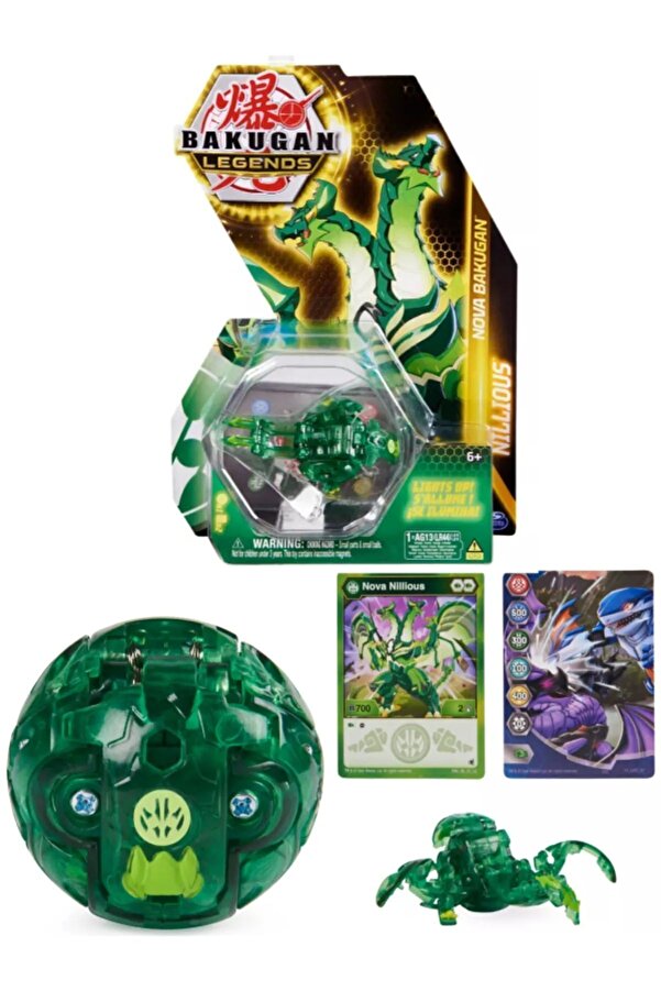 BAKUGAN Legends Nova Bakugan - Luminous Green Nillious Special Figure ...