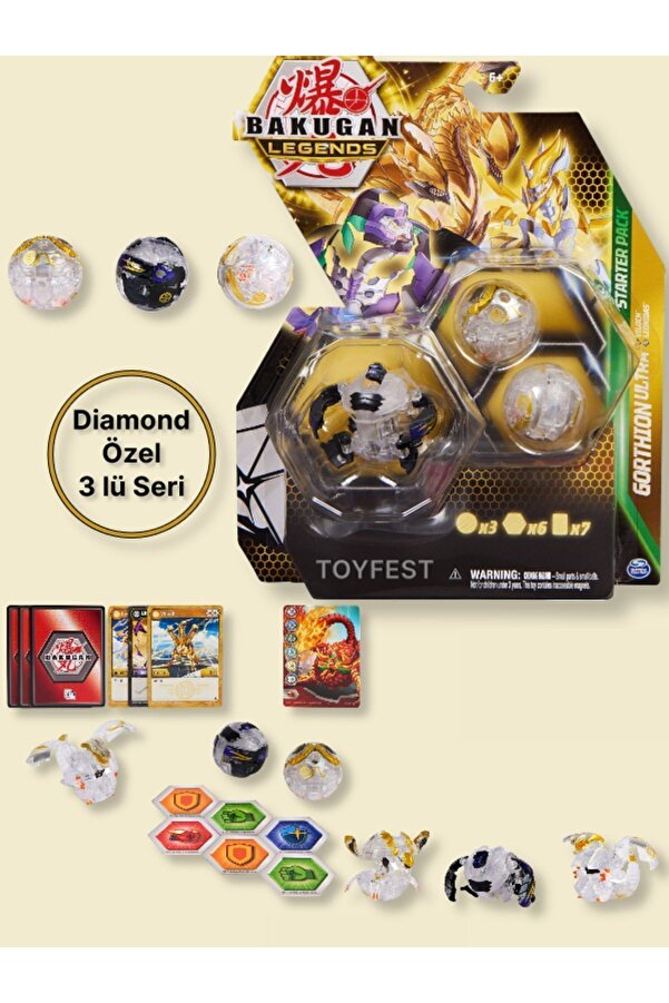 TOYFEST Bakugan Legends Starter 3-pack Diamond Gorthion Ultra with ...