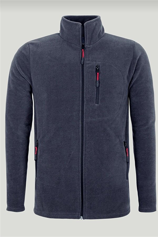 a02teks Men's Outdoor Fleece Jacket - Full Zipper and 3 Pockets - Trendyol