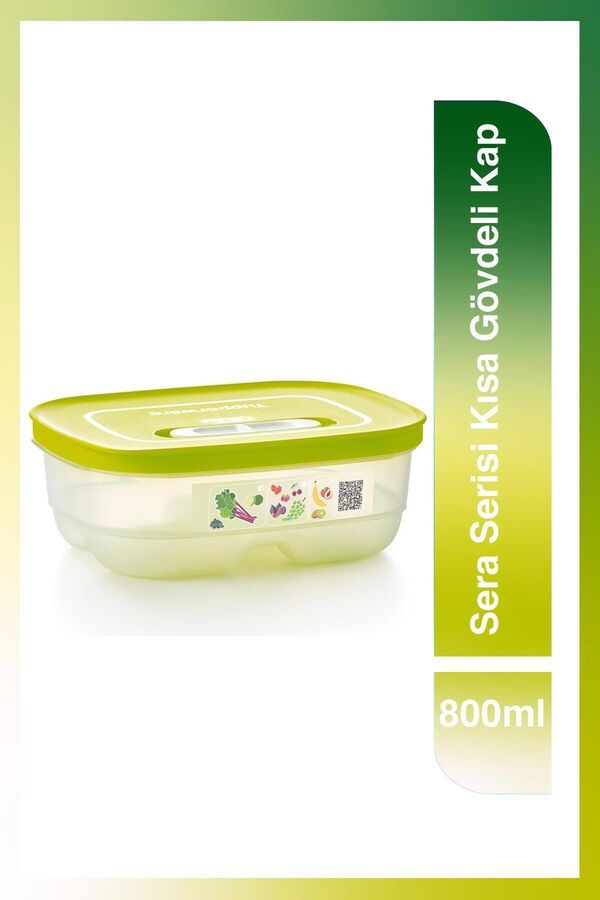 Tupperware Sera Series Short Body Container 800 ml Lemon- Trendyol