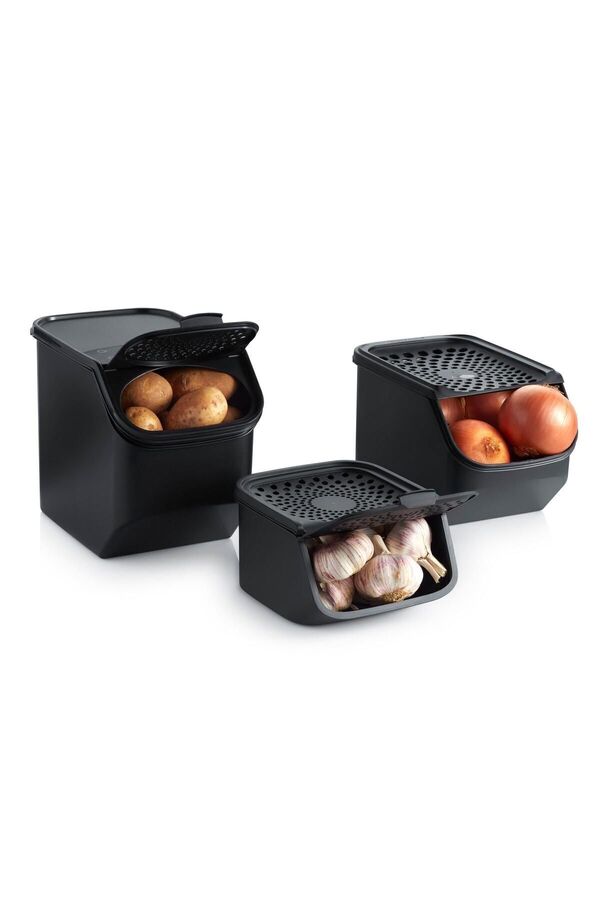 Tupperware Potato Onion Garlic 3-Piece Dry Food Storage Container Set ...