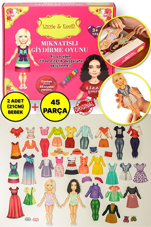 TOYFEST Lizzy Games Girl Dress Up Educational Game Set - 2 Models, 21 ...