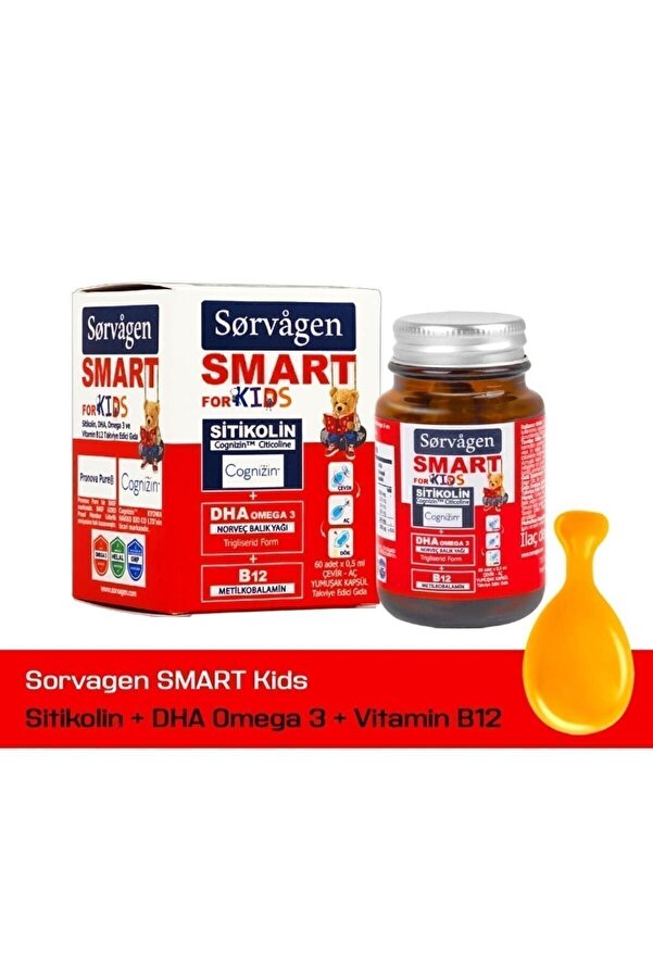 Sorvagen Smart Kids - Dha Omega 3 Norwegian Fish Oil B12 60 Capsules ...