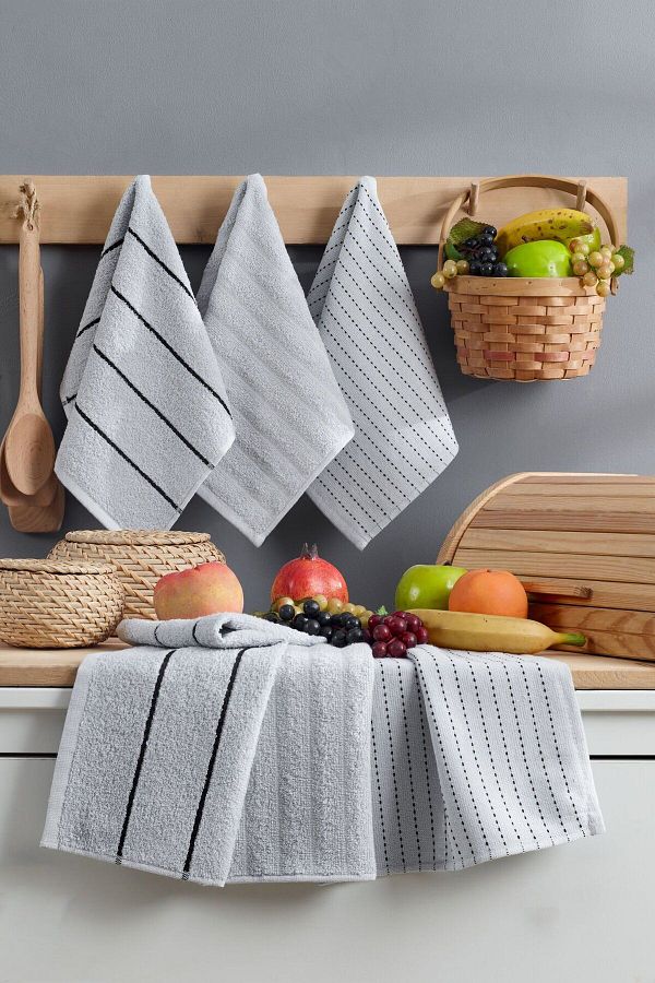 Rebeka Set of 6 Gray Kitchen Towels Trendyol