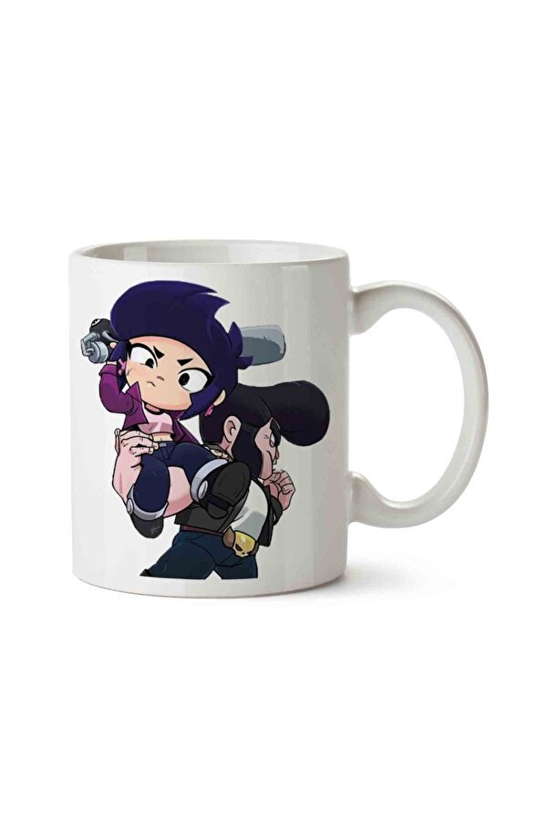 Toyaso Brawl Stars Bibi and Bull Themed White Porcelain Mug - Trendyol