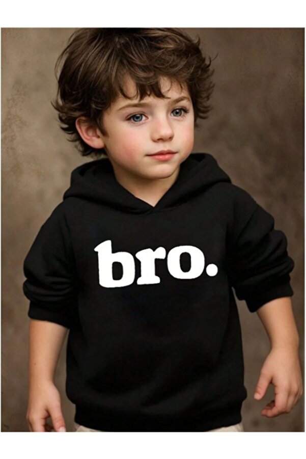 MOONBULL Boy - Bro Printed Hooded Sweatshirt - Trendyol