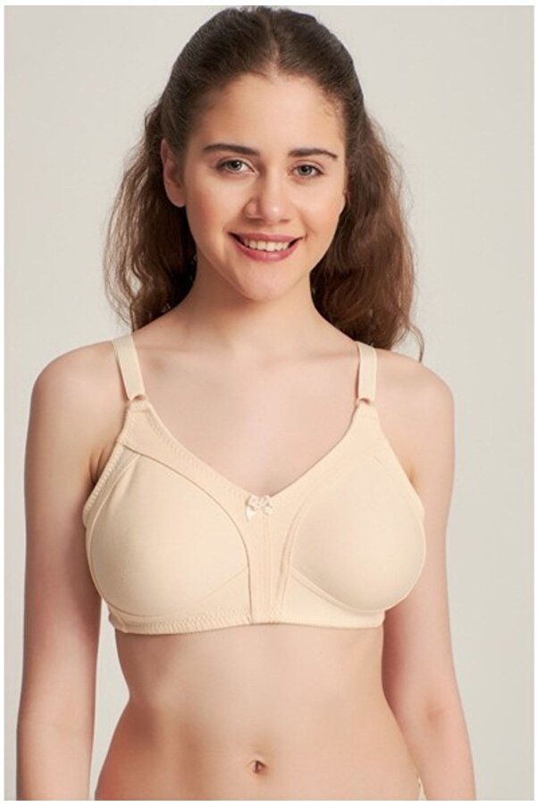 Momslab Безшевен дамски сутиен Skin Color - минимайзер от пениран памук- Trendyol