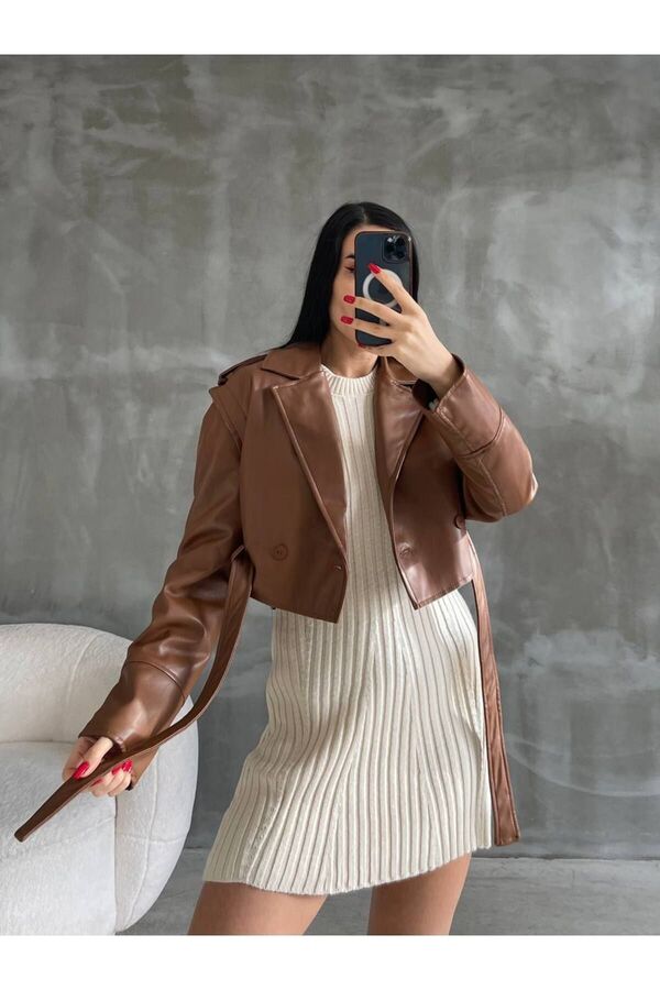 maestrowomen Women's Detachable Sleeves Both Vest and Jacket Belted ...