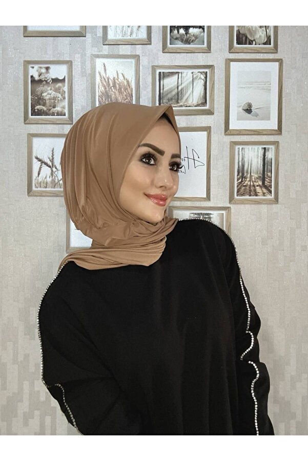 BUTİK AYVİTRİN Hijab Sandy Ready-Made Shawl with Snap Fasteners- Trendyol