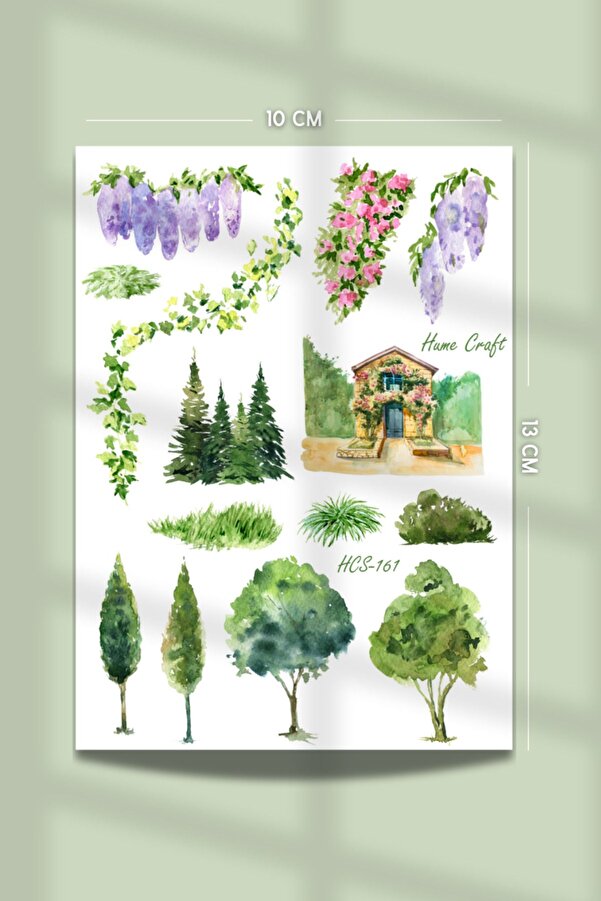 Hume Craft Tree and House Themed Transparent Sticker Set Hcs-161 ...