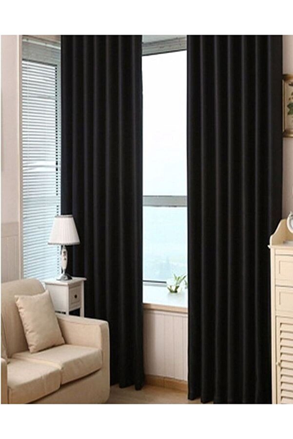 DENAS PER Black Luxury Black Out Projection Curtain - Single Piece, Non ...
