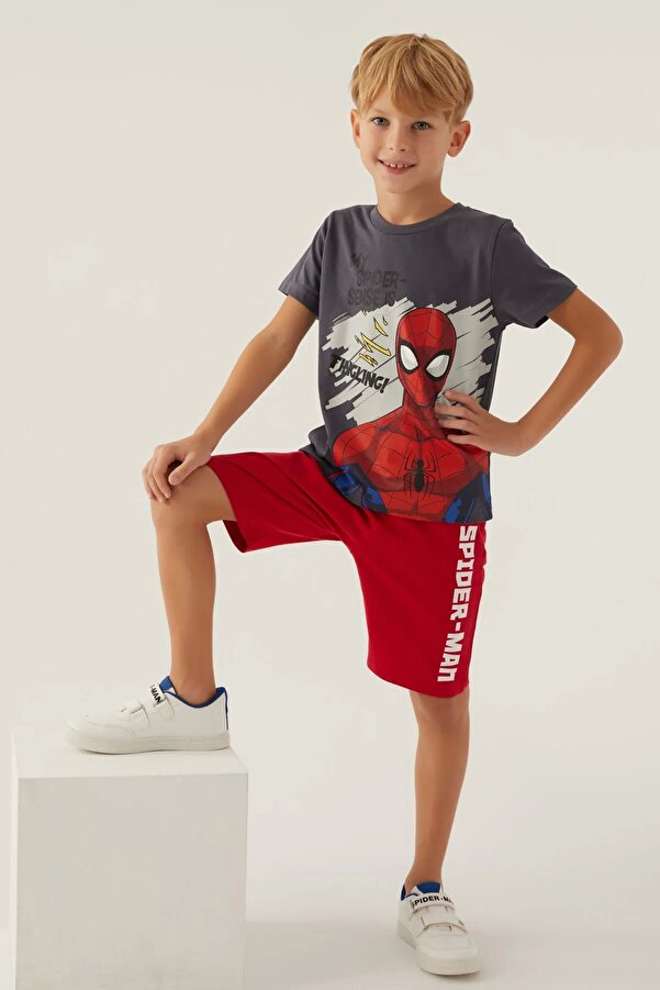 Spiderman Chlapecký bermudský oblek Spider-man- Trendyol