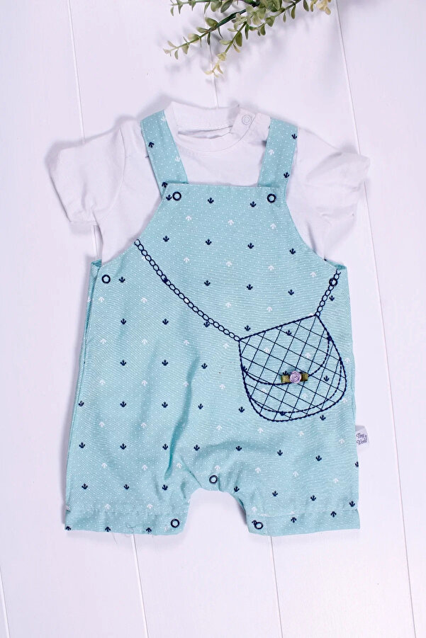 Wear Hype Baby Girl Jumpsuit with Bag Pattern and Badi - Trendyol