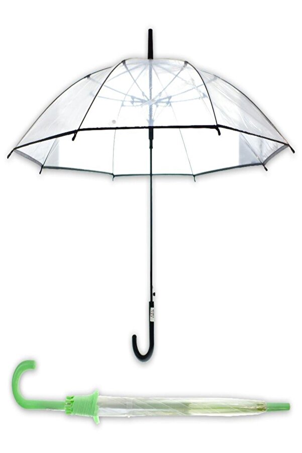 MELFSHOP 8 Wire Fiber Transparent Umbrella - 01-J - Trendyol