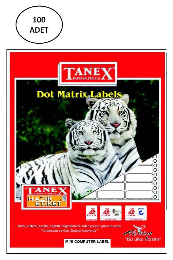 fermershop Tanex 17X25 Computer Sticker - Pack of 100 - Trendyol