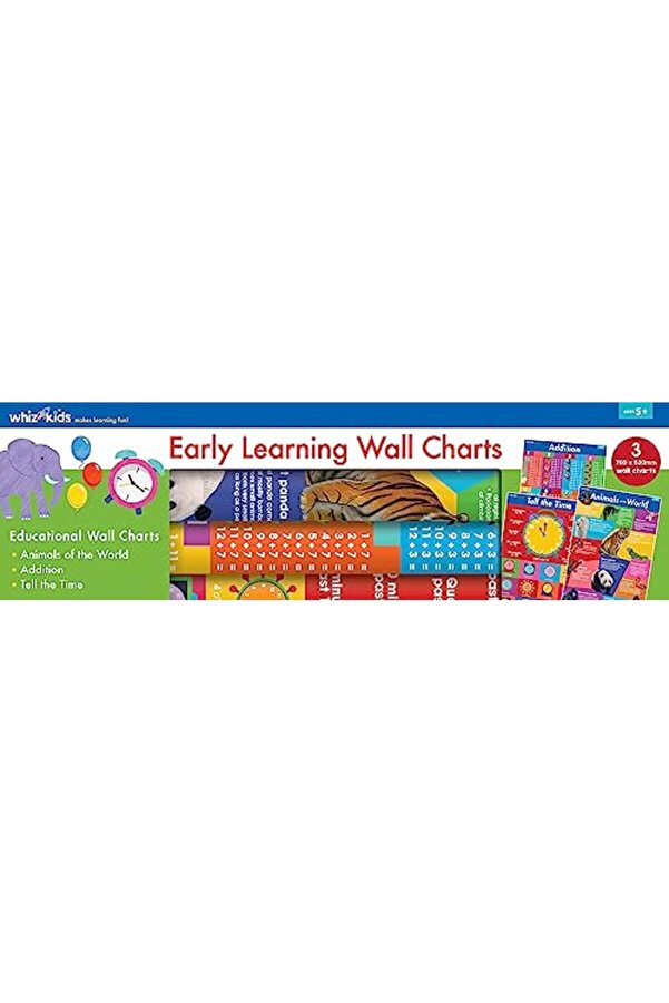 GBS Grantham Book Service Whiz Kids 3 Pack Wall Charts Early Learning ...