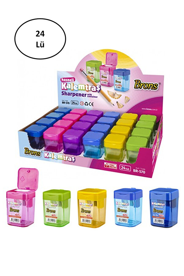 fermershop 24-Piece Bronze Square Pencil Sharpener Set with Tank - Trendyol