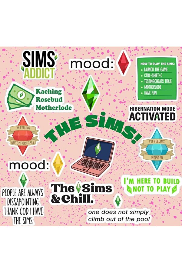 Pufidik The Sims Sticker Set - Laptop, Notebook, Phone and Journal ...