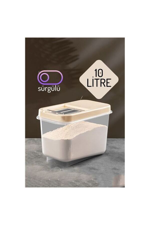 CEKAVE Turk Insignia 10 Lt Food Pulses Storage Box - Cream - Trendyol