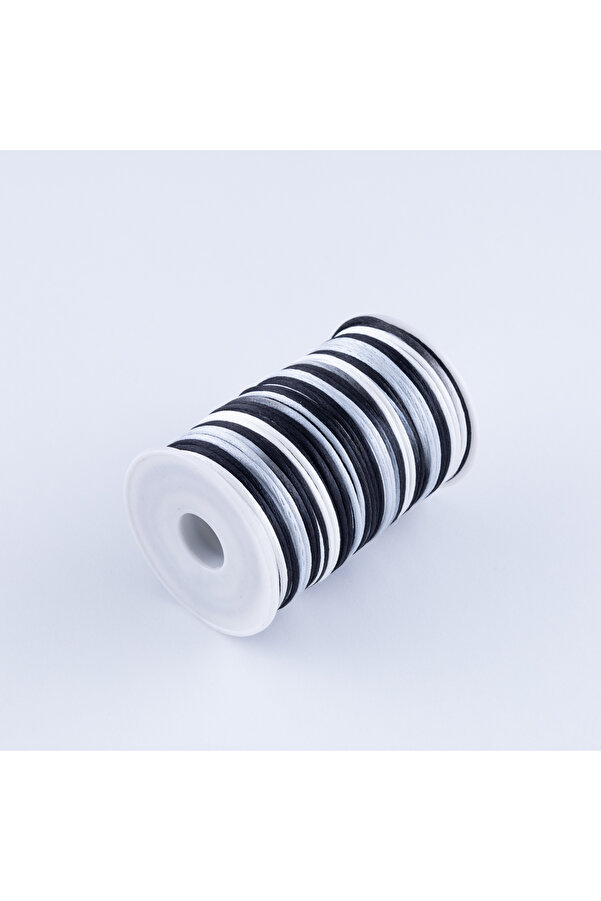 Bimotif 5 Meters Black-Grey-White Flush Rope - 2 mm Rat Tail - Trendyol