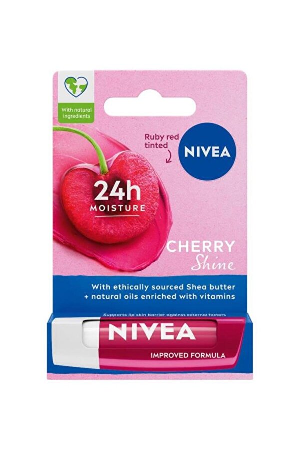 NIVEA 4.8Gr Cherry Lip Care Cream and Gloss - Moisturizing, Light Red ...