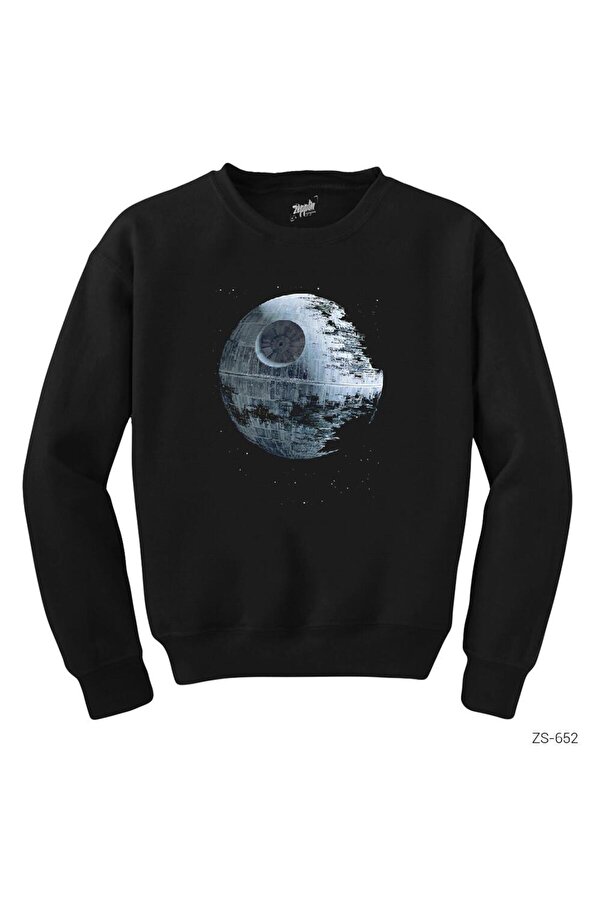 Lunas Glow Star Wars Death Star Black Sweatshirt - Trendyol