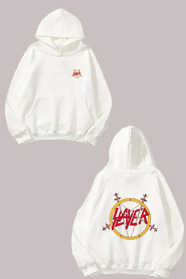 THEWERT Унисекс суитшърт Slayer със звезден дизайн, принтиран отпред и ...