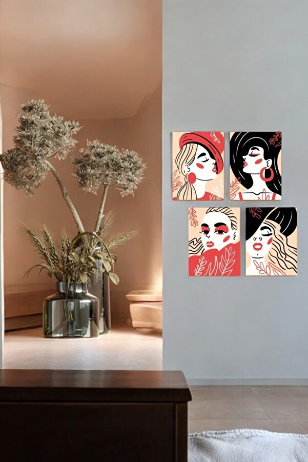 Jaspet 4 Piece Gypsy Girl Painting Poster Set - Uv Print, Mdf, 15X20 ...