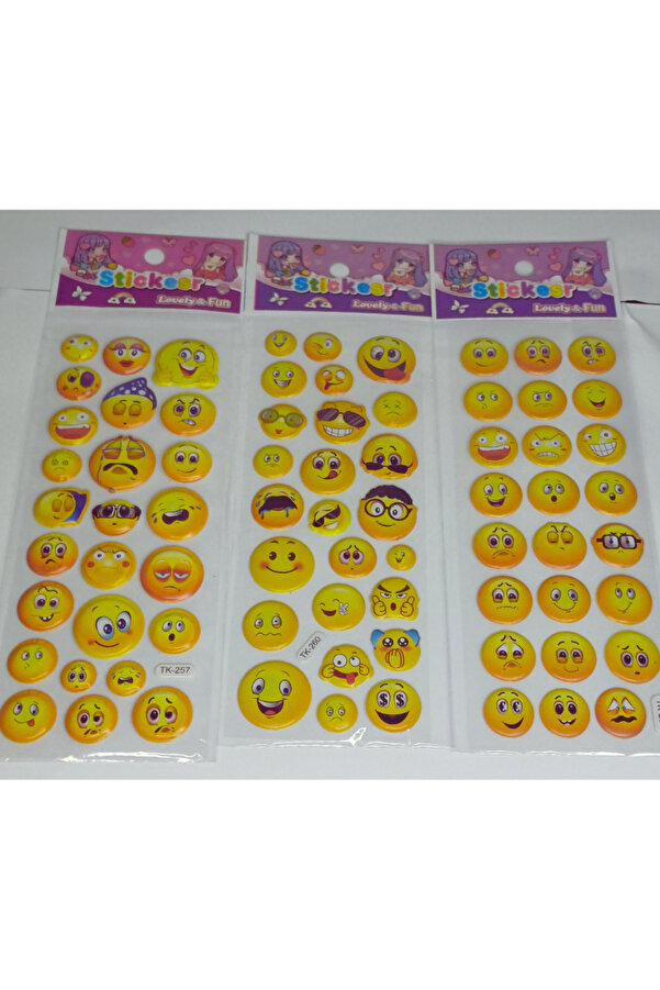 Srctech Emoji Emoticons Sticker Set of 3 - Trendyol