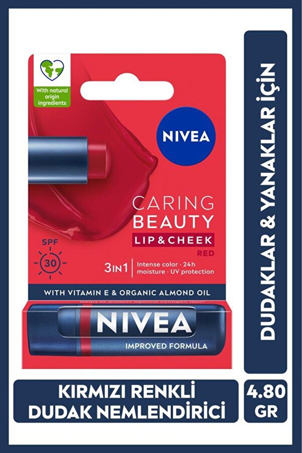NIVEA Red 4.8g Moisturizing Spf30 Lip Care Cream - Natural Oils ...