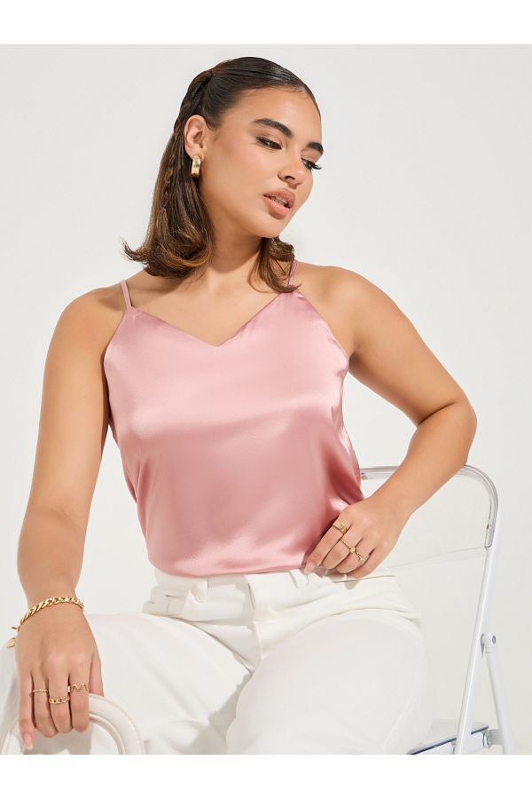 Styli Solid Satin Cami Top Trendyol