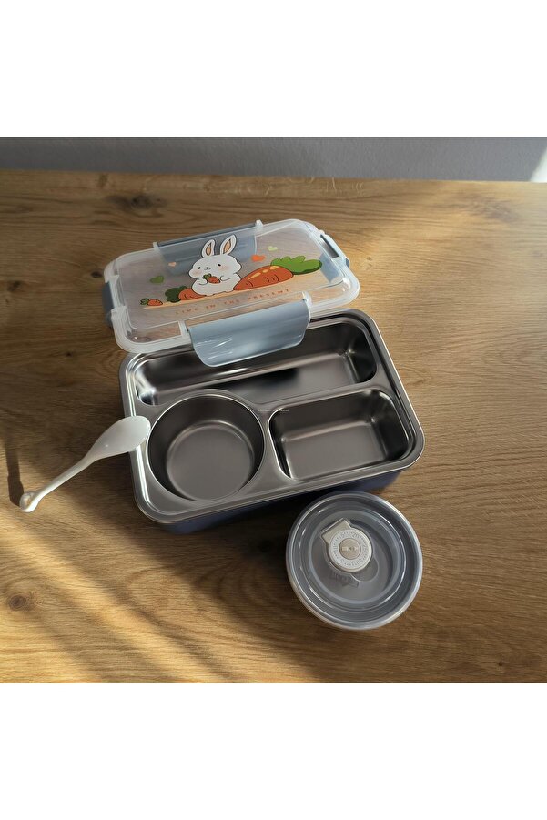 busstier 750ml Hybrid Bento Box - 3 Compartments, Liquid Compartment ...
