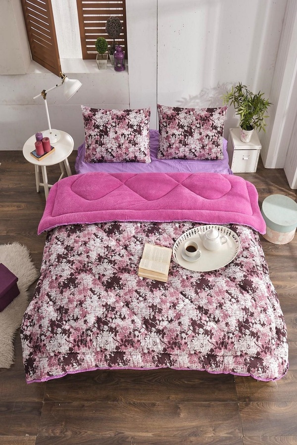 Forev Single 4-Season Pouf Welsoft Quilt and Pillowcase Set - Trendyol