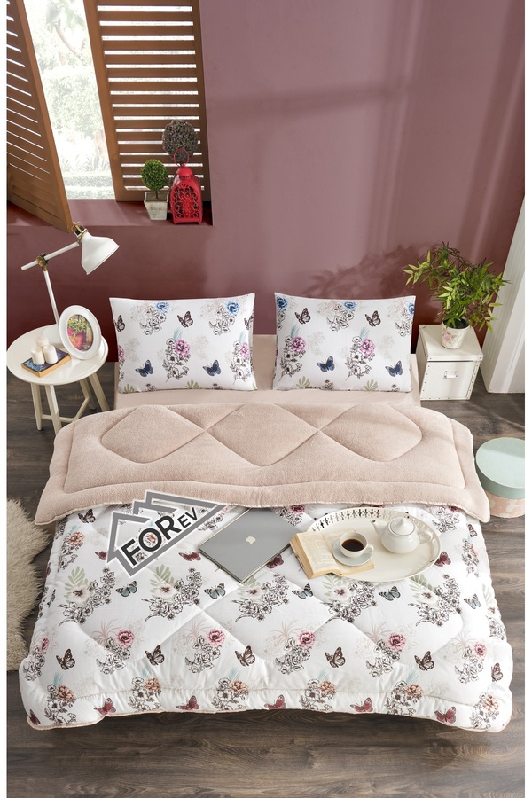Forev 4 Seasons Double Pouf Welsoft Quilt and Pillow Case Set - Trendyol