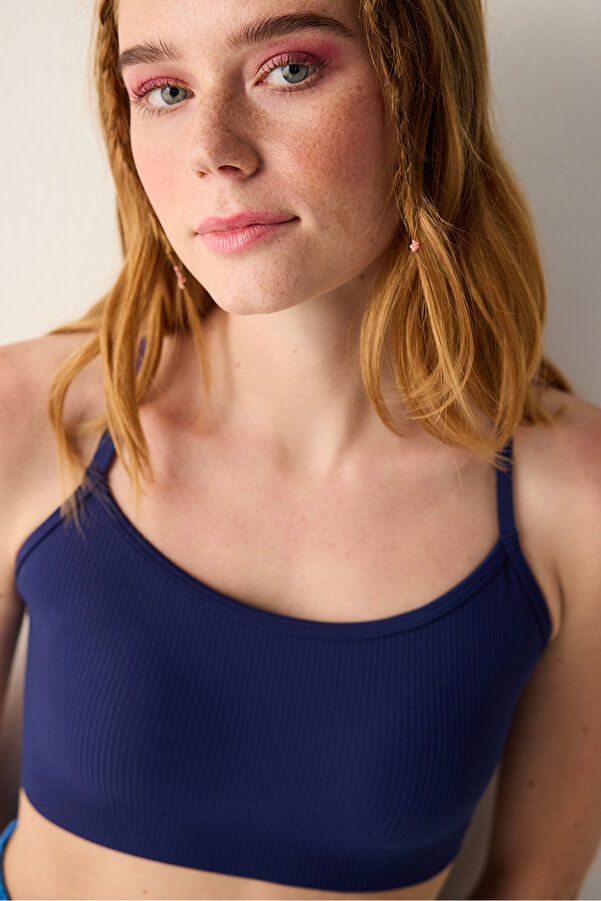 Penti Ribbed Micro Bonding Navy Blue Top - Sanrio Collection - Trendyol