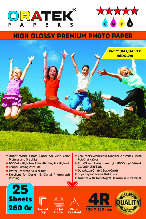 ORATEK Canon Gi-490 G4400 - Evertday Premium 10X15Cm Glossy Photo Paper ...