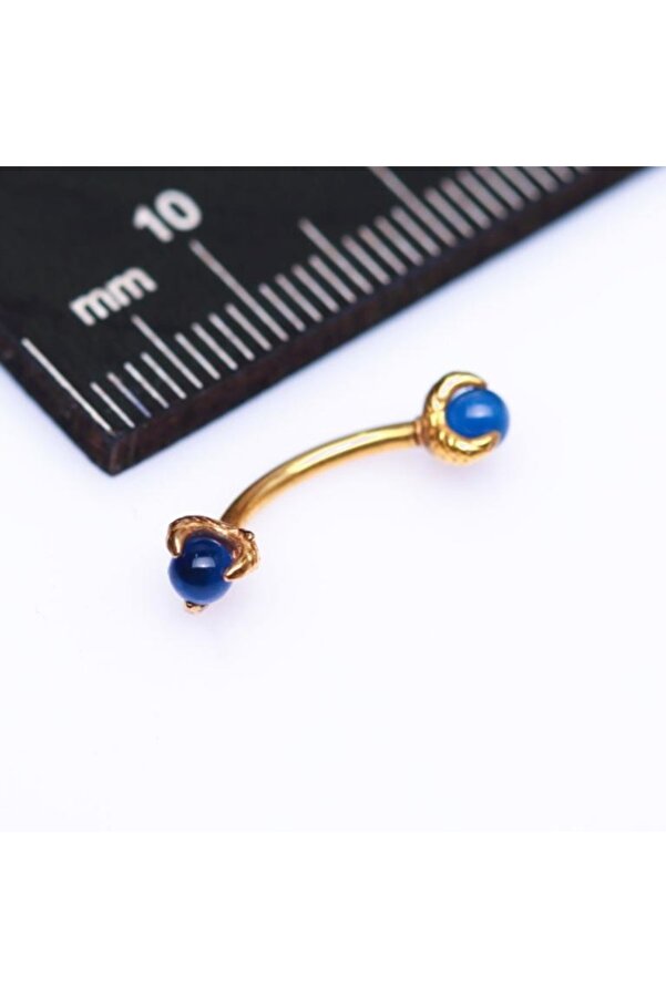 AGB Dark Blue Stone - Curved and Claw Detailed Eyebrow Piercing ...